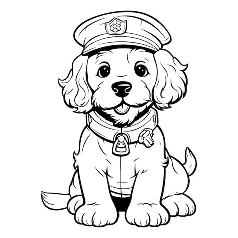 Cocker Spaniel Hund Schwarz Weiß Zeichentrickfilm Vektor Premium Vektor