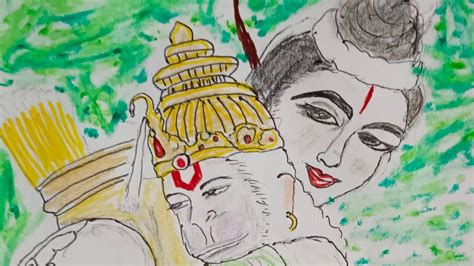 Jai Shree Ram Or Hanuman Drawing Youtube