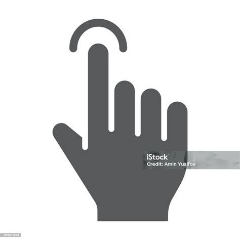 문자 모양 아이콘을 누릅니다 그리고 손가락 제스처 터치 기호 벡터 그래픽 흰색 배경에 단색 패턴을 손 10에 대한 스톡 벡터 아트 및 기타 이미지 Istock