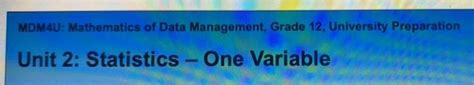 Mdm4u Mathematics Of Data Management Grade 12