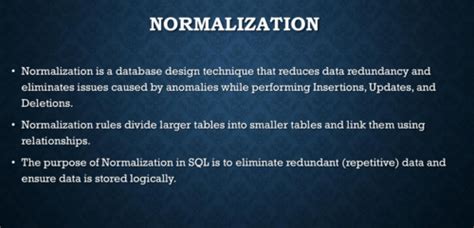 Database Normalization Flashcards Quizlet