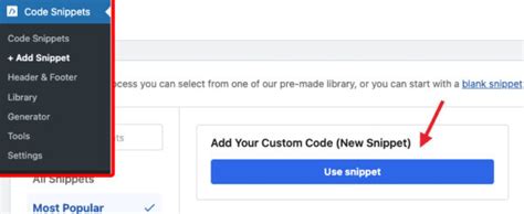 Use Snippet WPCode Library