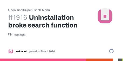Uninstallation Broke Search Function · Issue 1916 · Open Shellopen Shell Menu · Github