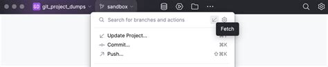 sync with a remote git repository fetch pull update datagrip