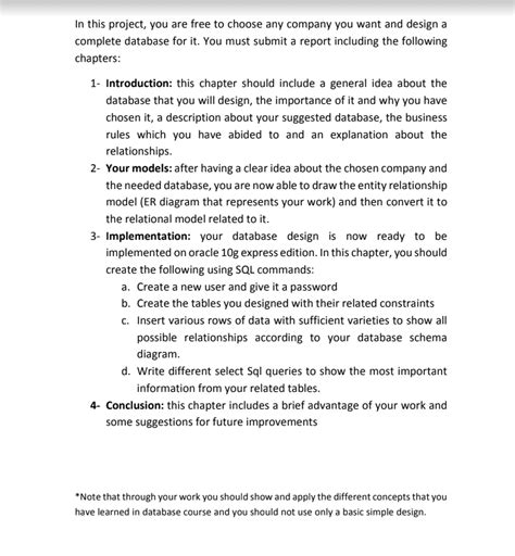 Solved In This Project You Are Free To Choose Any Company Chegg