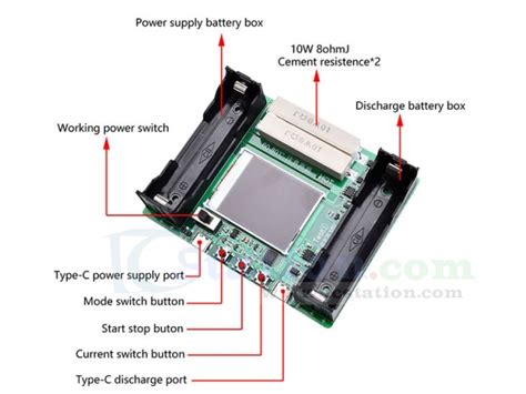 Battery Capacity Tester With Voltage And Current Indicator 18650 Lithium Battery TFT LCD