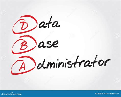Dba Database Administrator Acronym Stock Illustration Illustration
