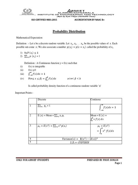 Probability And Probability Distribution Download Free Pdf Standard