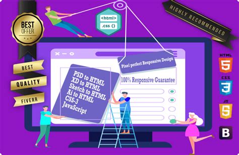 Convert Psd To Html Xd To Html Sketch To Html Responsive Design
