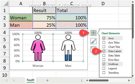 How To Create A Chart Man Woman In Excel