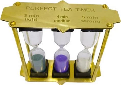 Golden Tea Timer 3 4 5 Minute Sand Brass Frame Hourglass Timer Sizedimension 45d X 45w X