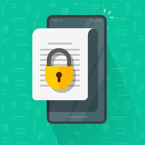 premium vector mobile secure confidential document online access with private lock permission