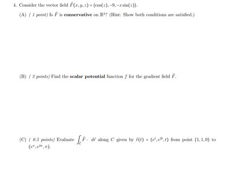 Solved 4 Consider The Vector Field Chegg Com