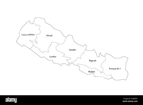 Nepal Political Map Of Administrative Divisions Provinces Handdrawn Doodle Style Map With