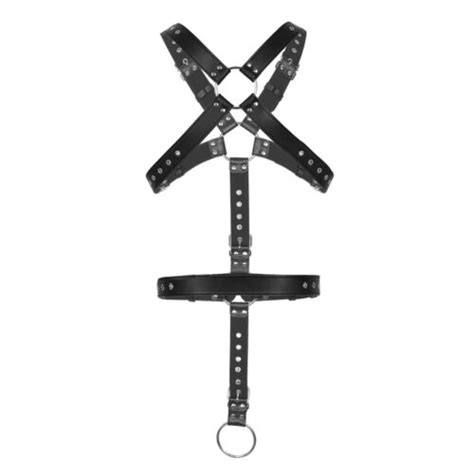 Sexy Mens Faux Leather Full Body Chest Harness Gothic Chastity