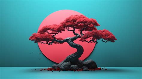 Premium Ai Image Tree On Solid Color Background Zen Enso Behance