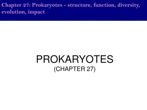 PPT Chapter Prokaryotes Structure Function Diversity Evolution Impact PowerPoint