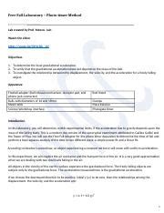 Free Fall Laboratory Docx Free Fall Laboratory Photo Timer Method Lab Created By Prof Meenu