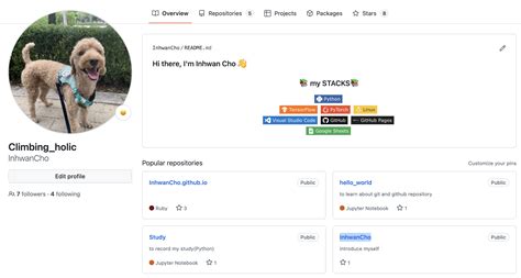 github 메인페이지 readme md 배지 badge 로 꾸미기 inhwan s digital space