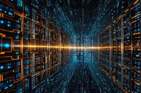 Premium Photo Futuristic Digital Data Tunnel