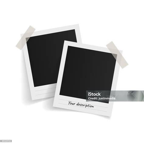 흰색 바탕에 스티커 테이프에 폴라로이드 사진 프레임 벡터 일러스트입니다 사진 예술 및 공예제품에 대한 스톡 벡터 아트 및 기타 이미지 사진 예술 및 공예제품 개체 그룹