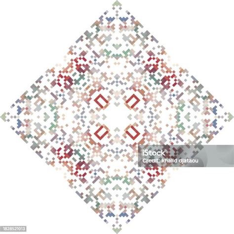 추상 픽셀 아트 타일입니다 벡터 일러스트 레이 션입니다 인사말 카드 배너 전단지 및 포스터를 위한 타일 디자인 요소입니다 0명에 대한 스톡 벡터 아트 및 기타 이미지