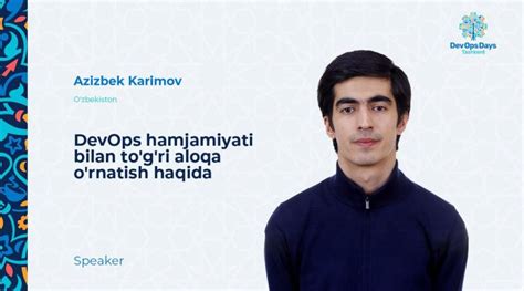 Devopsdays Devopstashkent Speakerintro Devopsculture Devopscommunity Devopsdays Tashkent