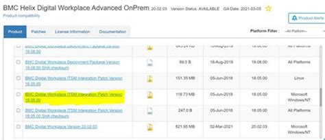 Bmc Helix Digital Workplace Advanced Onprem Dwp Itsm Patch Knowledge Article Bmc Community