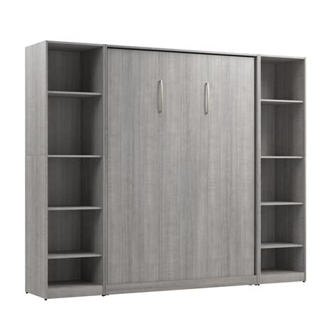 Nebula Full Murphy Bed With Closet Organizer 84w Bestar
