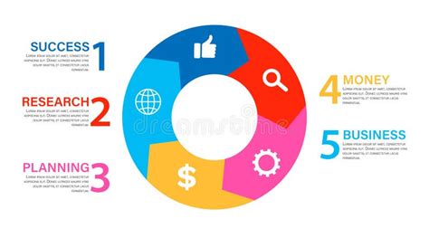 Circle Infographics Template For Diagram Graph Presentation And Chart With Segments And Icons