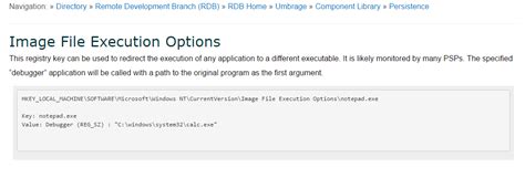 image file execution options malware persistance method