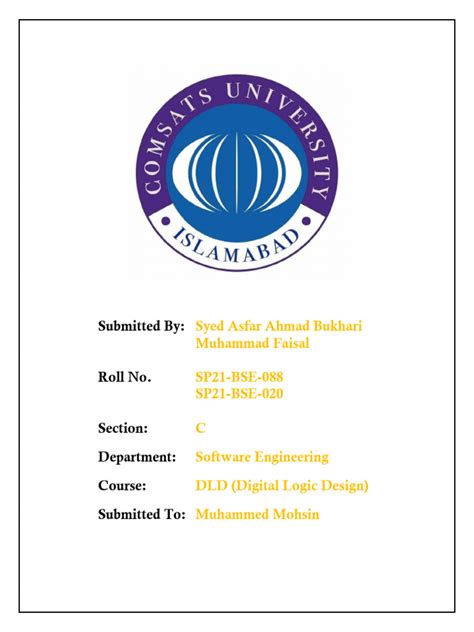 Digital Logic Design Dld Lab Report 2 Pdf Digital Electronics Electronic Design