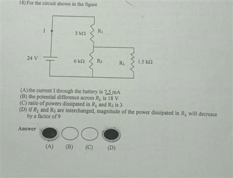 For The Circuit Shown In The Figure Filo