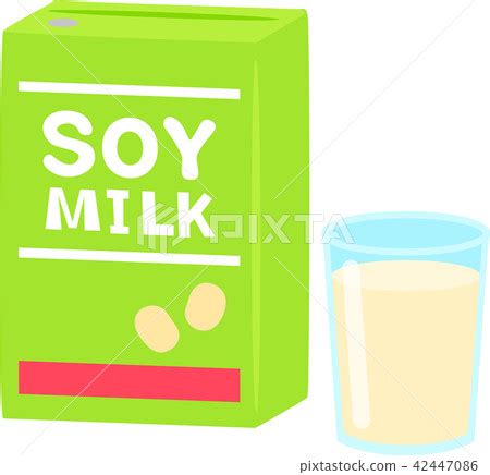 Soy Milk With Paper Pack Stock Illustration 42447086 Pixta