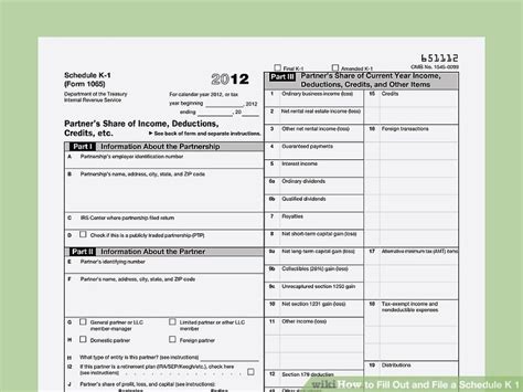 How To Fill Out And File A Schedule K 1 With Forms Wikihow