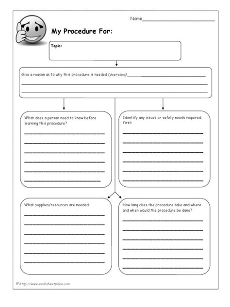 Procedure Writing Graphic Organizer Printable Pdf Template