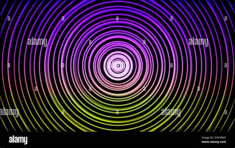 Abstract Hypnotic Colorful Spiral Animmation Pulsating Psychedelic Circles With Center