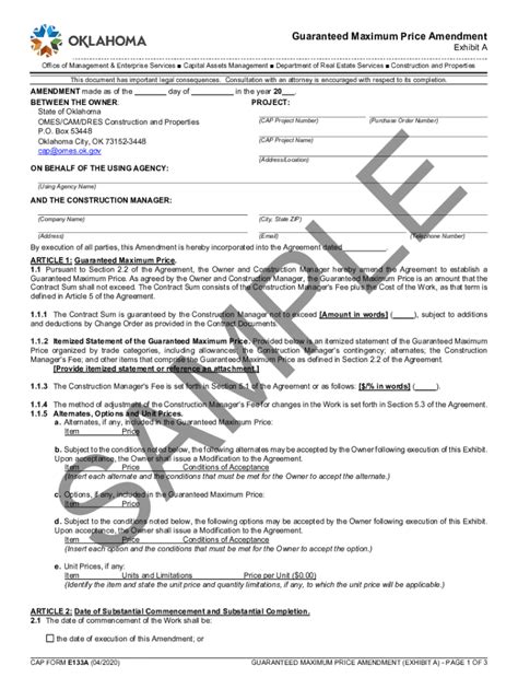 Fillable Online Cap Form E133a Gmp Amendment Exhibit Fax Email Print