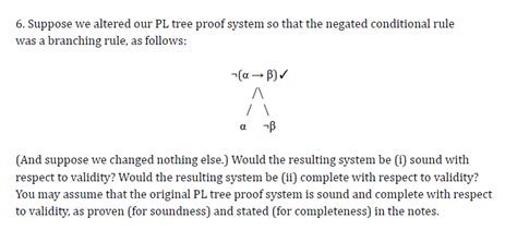 6 Suppose We Altered Our Pl Tree Proof System So