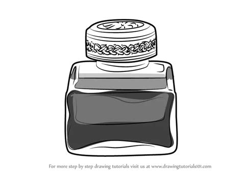 How To Draw An Ink Pot Everyday Objects Step By Step