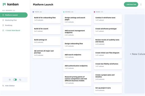 Frontend Mentor Kanban Board Using React Typescript And Tailwind