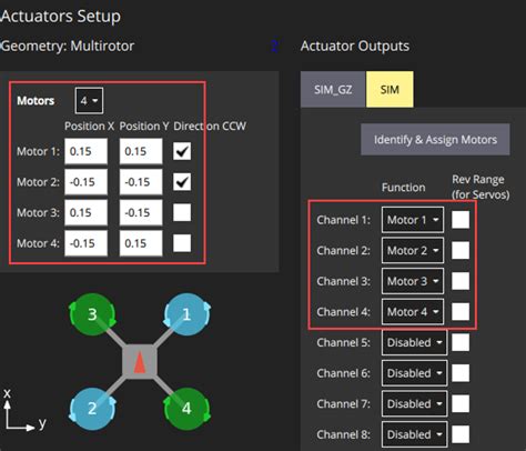 Configure And Assign Actuators In Qgc Matlab And Simulink