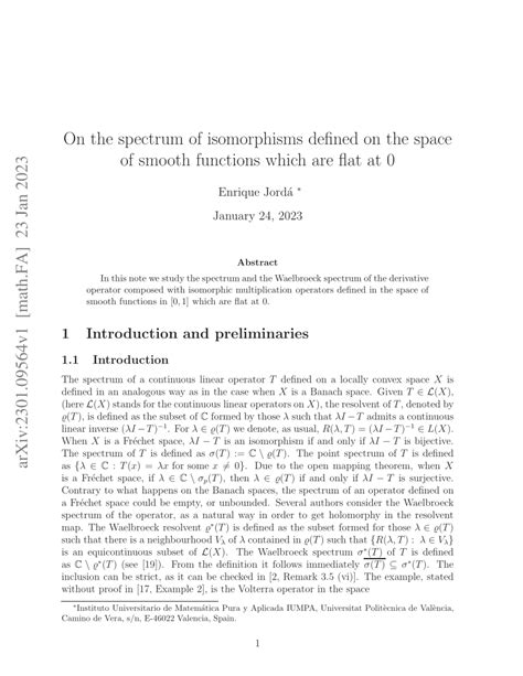 Pdf On The Spectrum Of Isomorphisms Defined On The Space Of Smooth