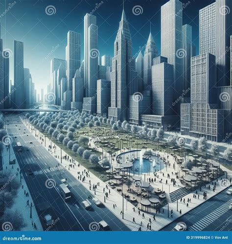 185 74 3d Visualization For Public Space Design Visu Stock Illustration Illustration Of High
