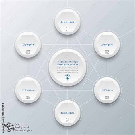 Infographics Vector Background 6 Step Process Stock Vector Adobe Stock