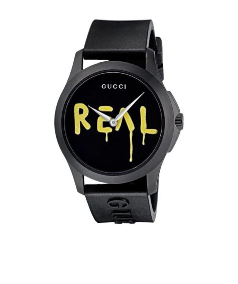Gucci G Timeless Ghost Logo Watch In Black For Men Lyst