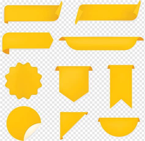 Yellow Banner Sticker Blank Label Png Pngwing