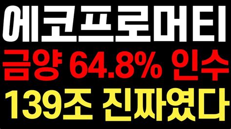 에코프로머티 금양 648 인수 139조 진짜였다 주주 필수 시청 영상 에코프로머티 에코프로머티리얼즈 에코프로머티전망 에코프로머티주가 에코프로머티리얼즈