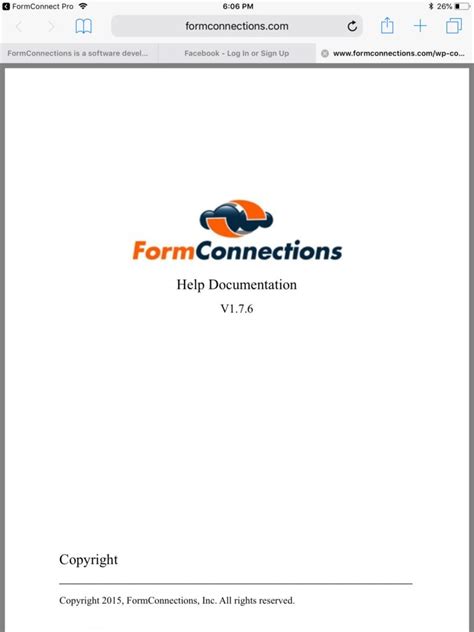 Formconnect Documentation Formconnections