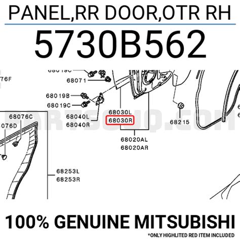 Panelrr Doorotr Rh 5730b562 Mitsubishi Parts Partsouq